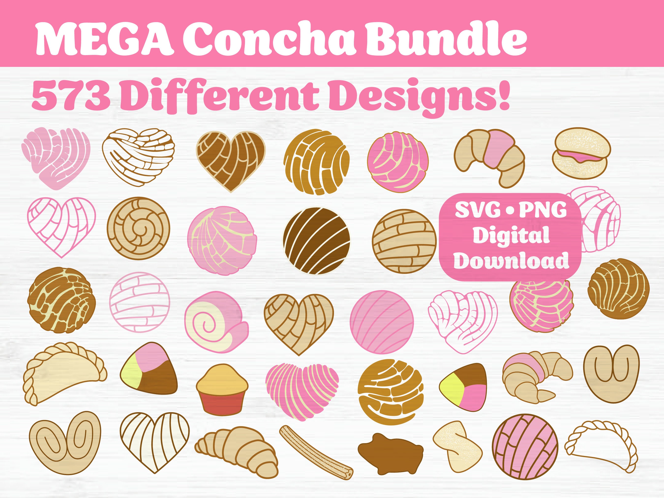 573 Concha SVG Bundle PNG Pan Dulce Svg Png Cafecito Y - Etsy Israel
