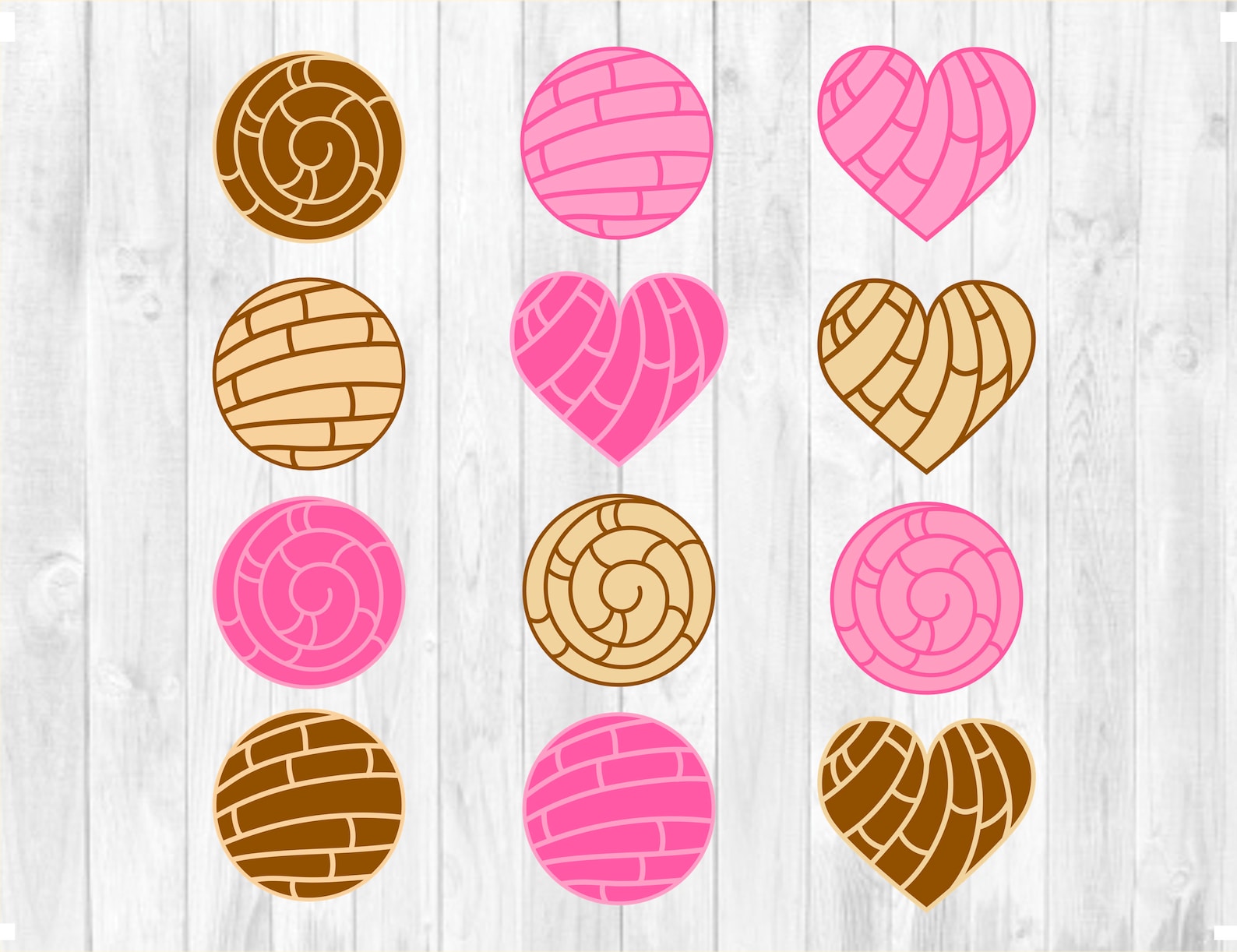 Concha SVG, PNG, Ai Mexican Sweet Bread Clipart Bundle for Cricut - Etsy