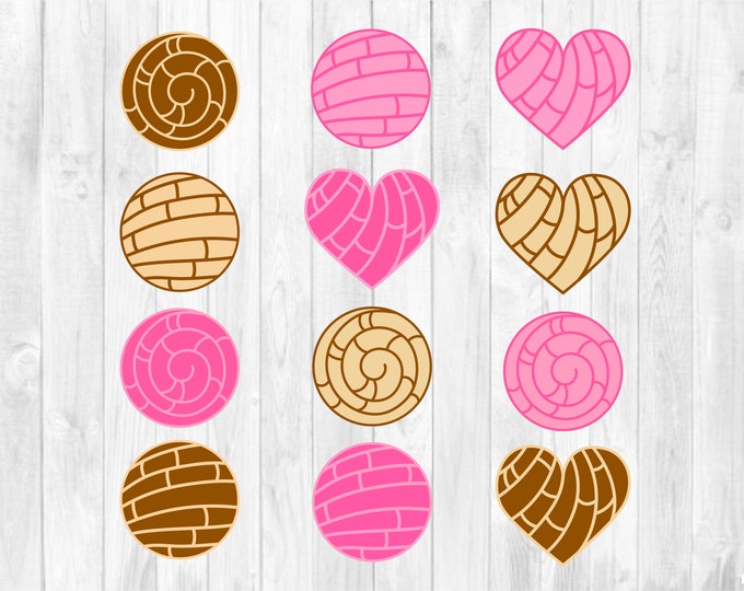 Concha, Pan dulce, pan dulce mexicano SVG Bundle - Etsy México