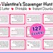 Valentine's Day Scavenger Indoor Scavenger Hunt, Valentines Day ...