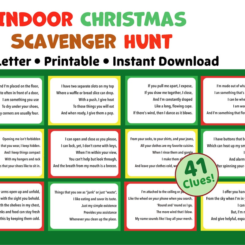 Christmas Scavenger Hunt - Etsy