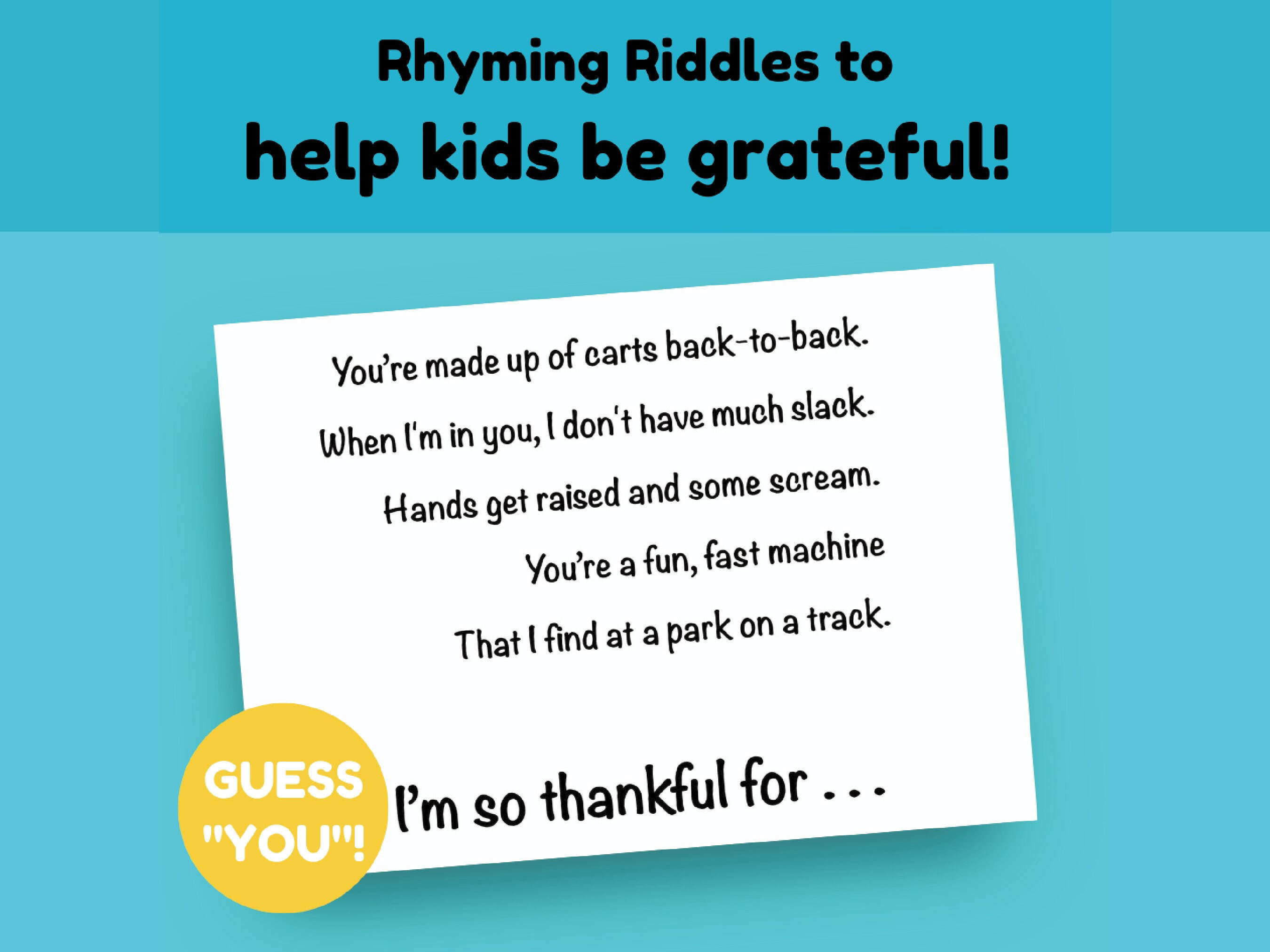 Mindfulness and Gratitude Riddles for Kids amusement Park - Etsy