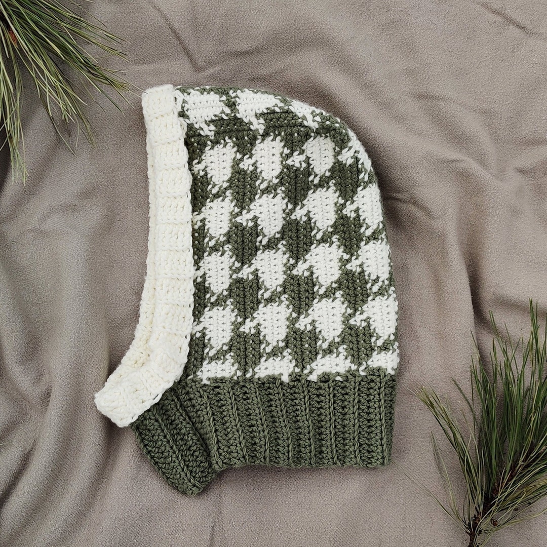 Houndstooth Balaclava Crochet Pattern, Hood, Skull Cap - Etsy