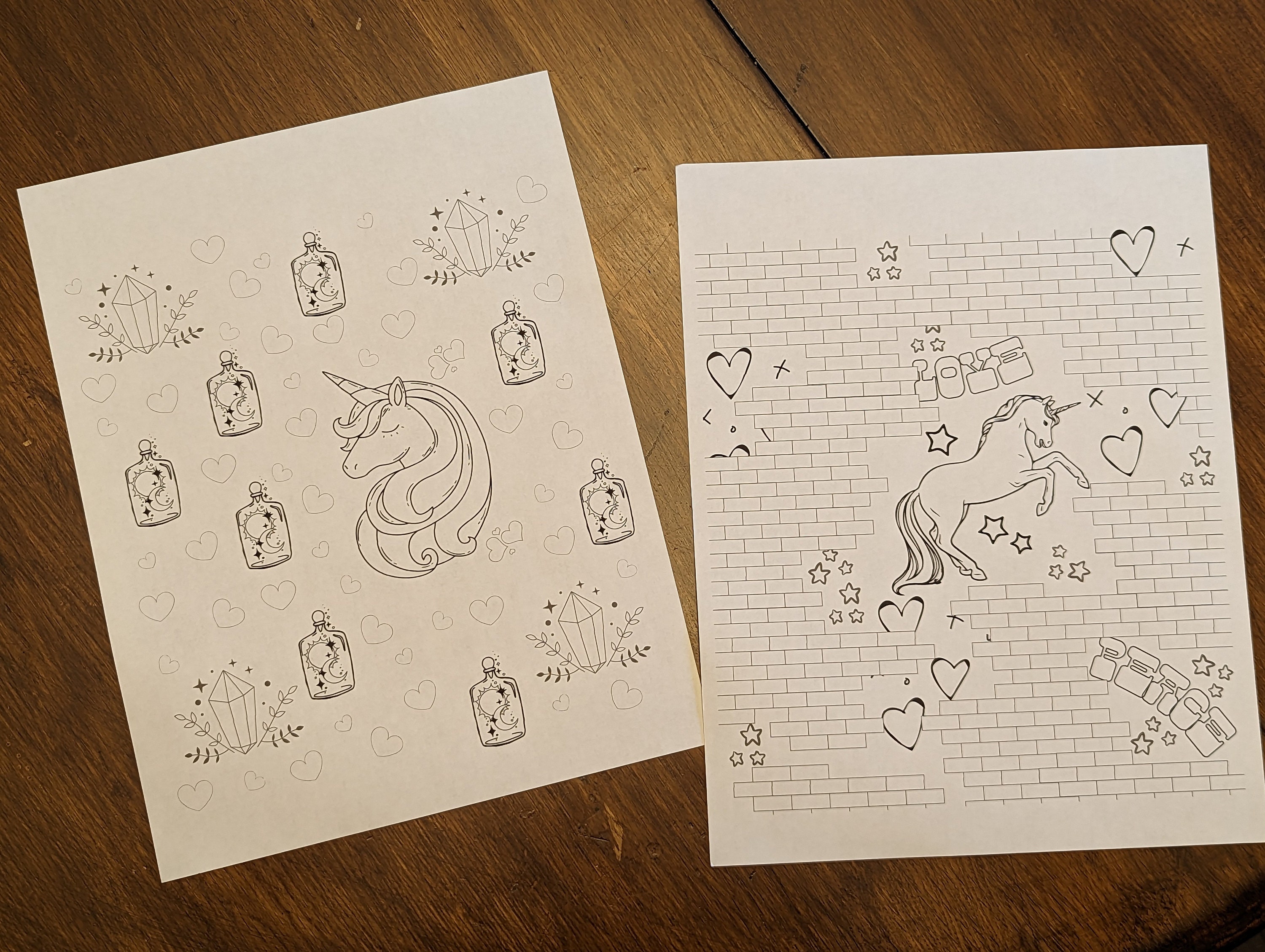 Unicorn PDF Coloring Pages - Etsy