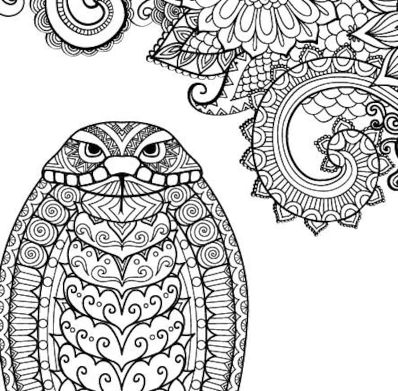 Mandala Animal PDF Coloring Pages - Etsy