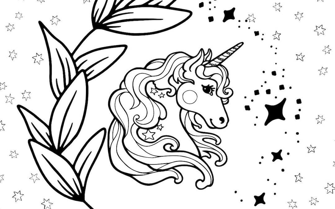 Unicorn Pdf Coloring Pages Etsy