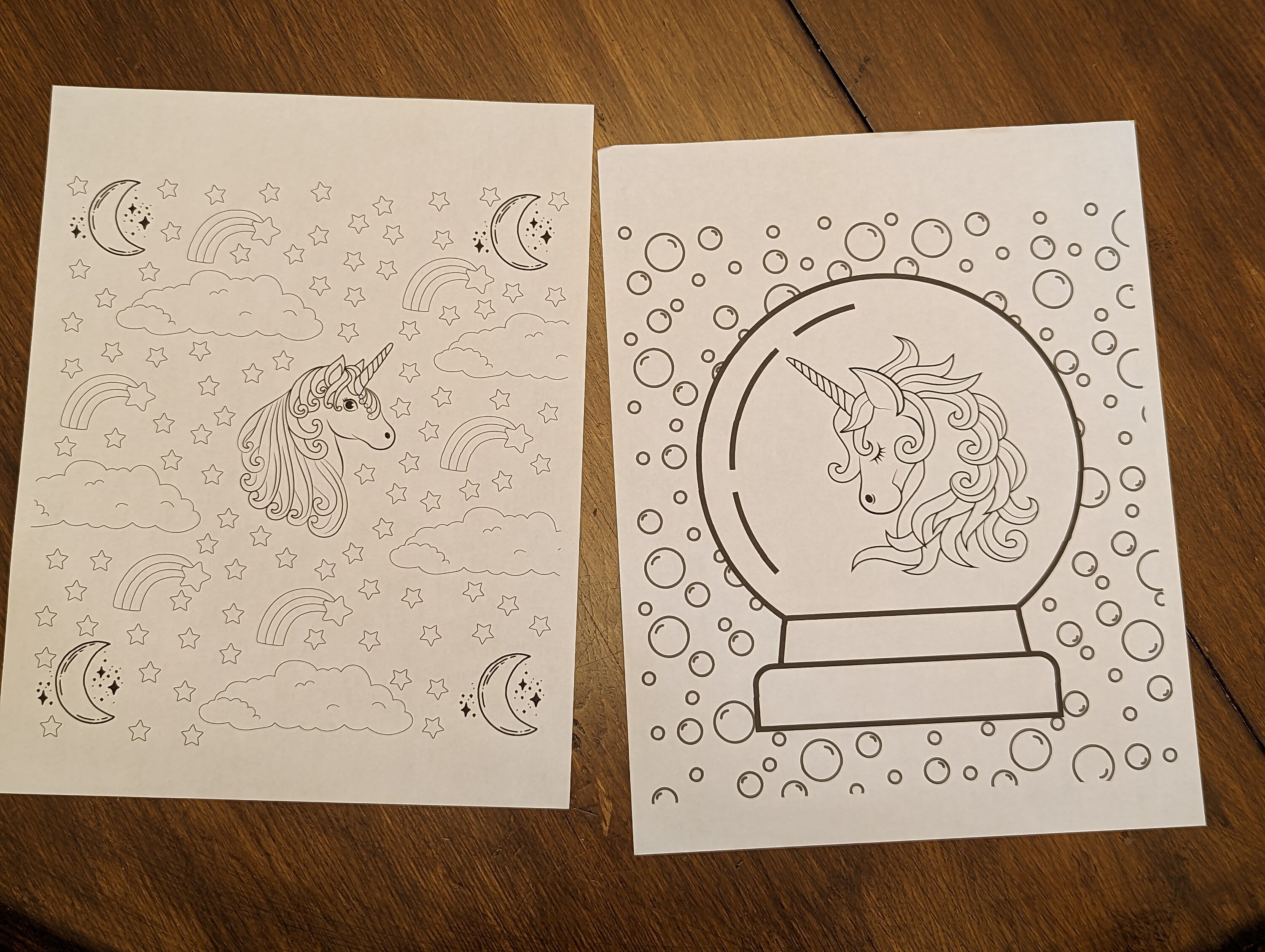 Unicorn PDF Coloring Pages - Etsy