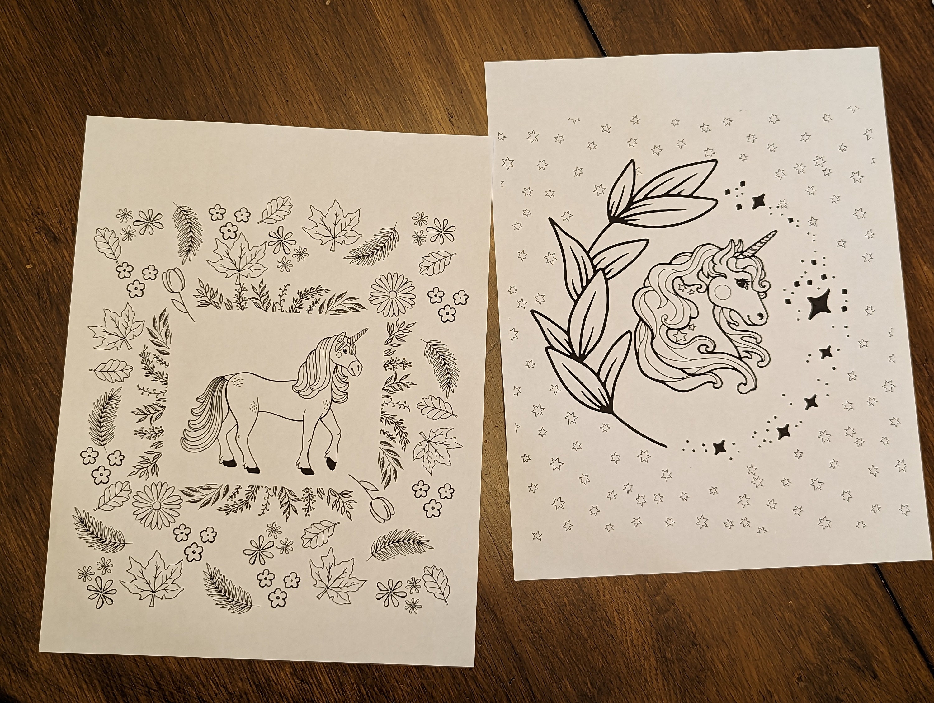 Unicorn PDF Coloring Pages - Etsy