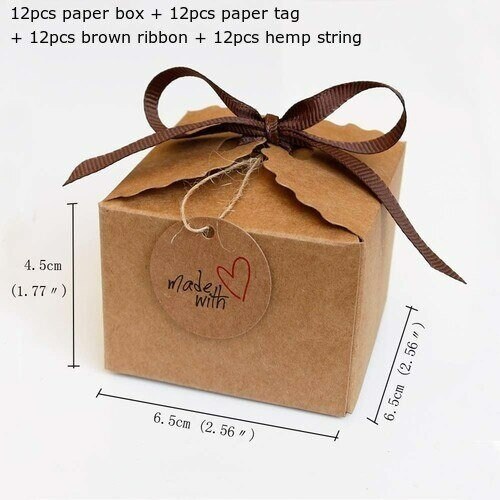 12sets Kraft Paper Box, Paper Gift Box, Wedding Candy Boxes, Paper Tags ...