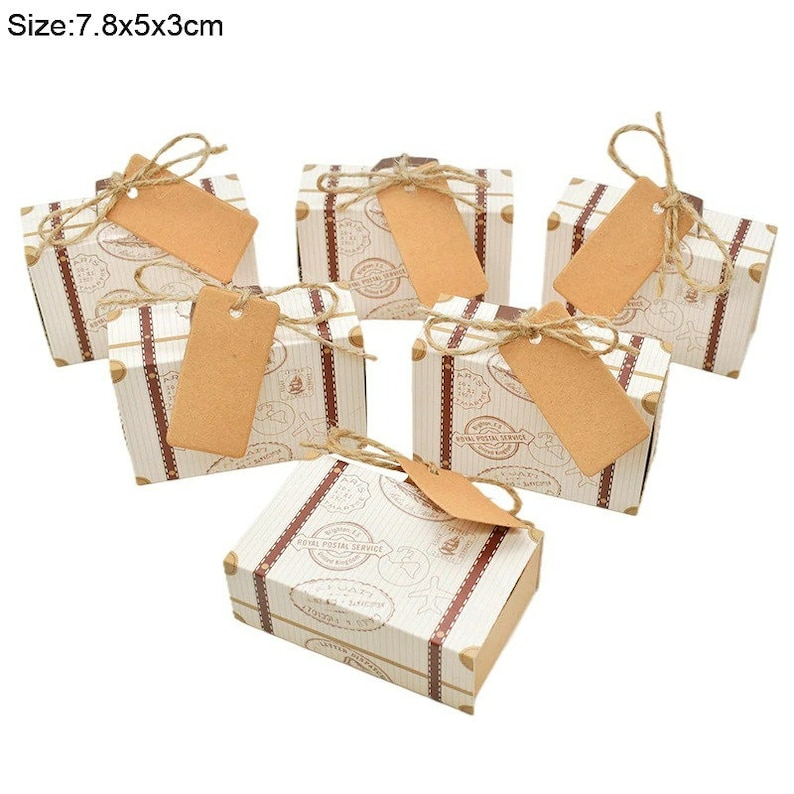 10/20pcs Travel Suitcase Candy Box, Kraft Paper Gift Boxes,wedding ...