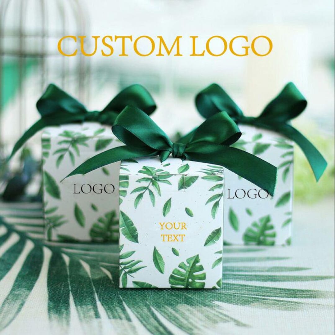 50/100 Personalized Palm Leaves Box, Gift Packaging, Baby Shower ...