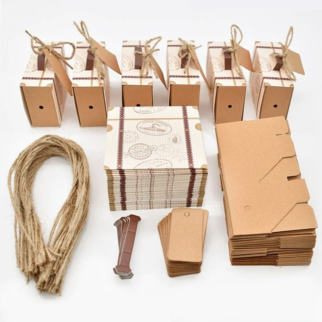 10/20pcs Travel Suitcase Candy Box, Kraft Paper Gift Boxes,wedding ...