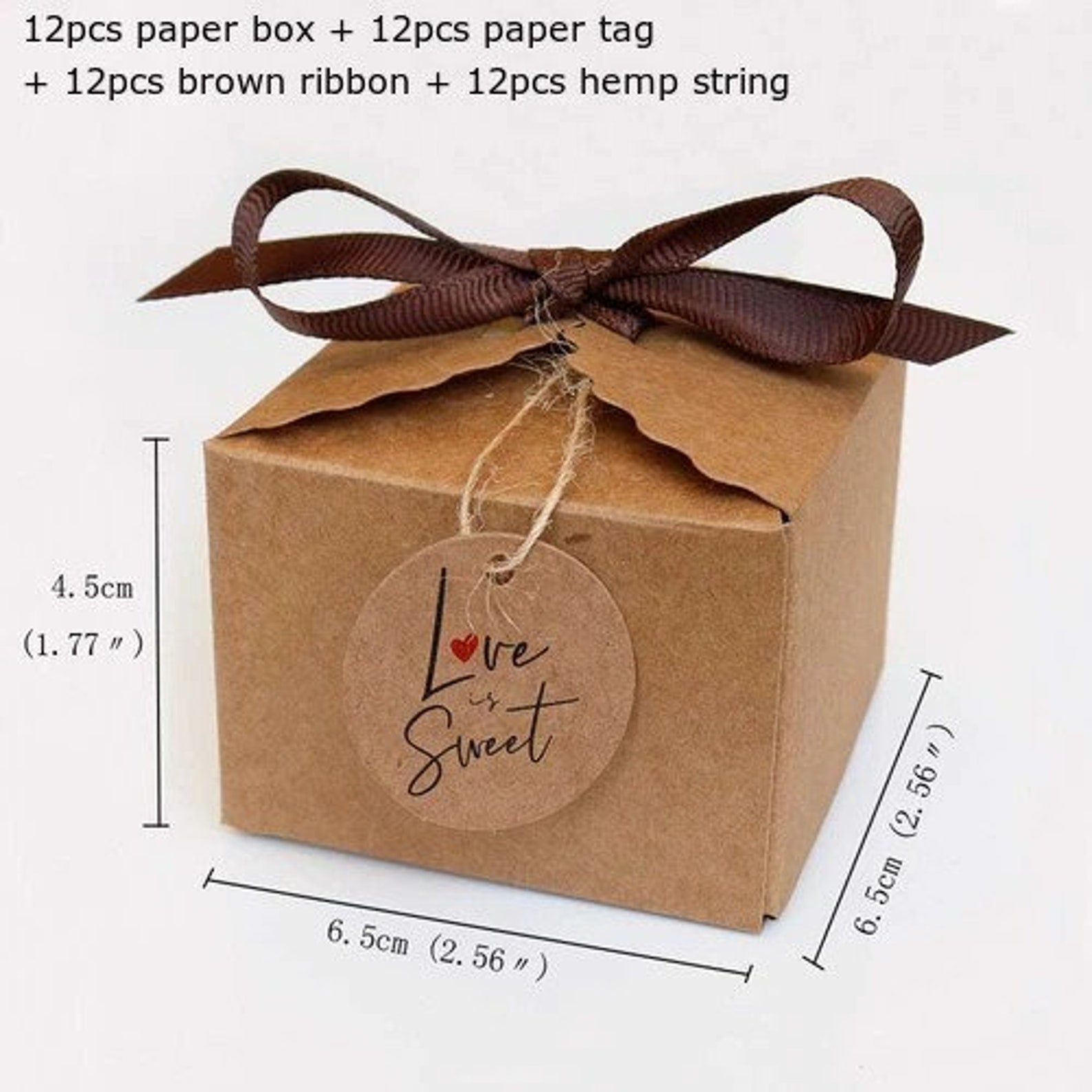 12sets Kraft Paper Box, Paper Gift Box, Wedding Candy Boxes, Paper Tags ...
