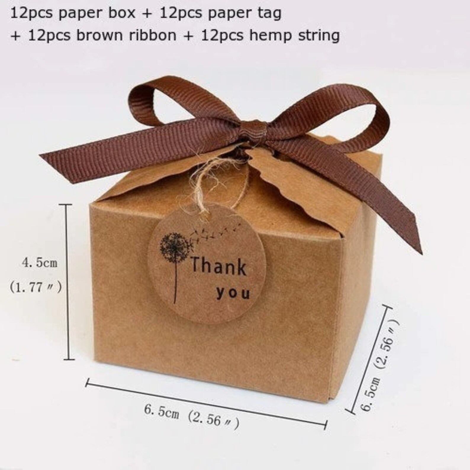 12sets Kraft Paper Box, Paper Gift Box, Wedding Candy Boxes, Paper Tags ...