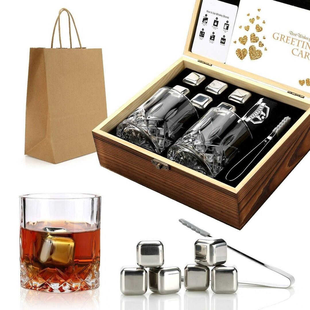 Whiskey Stones&glasses Set,granite Ice Cube for Whisky,whisky Chilling ...