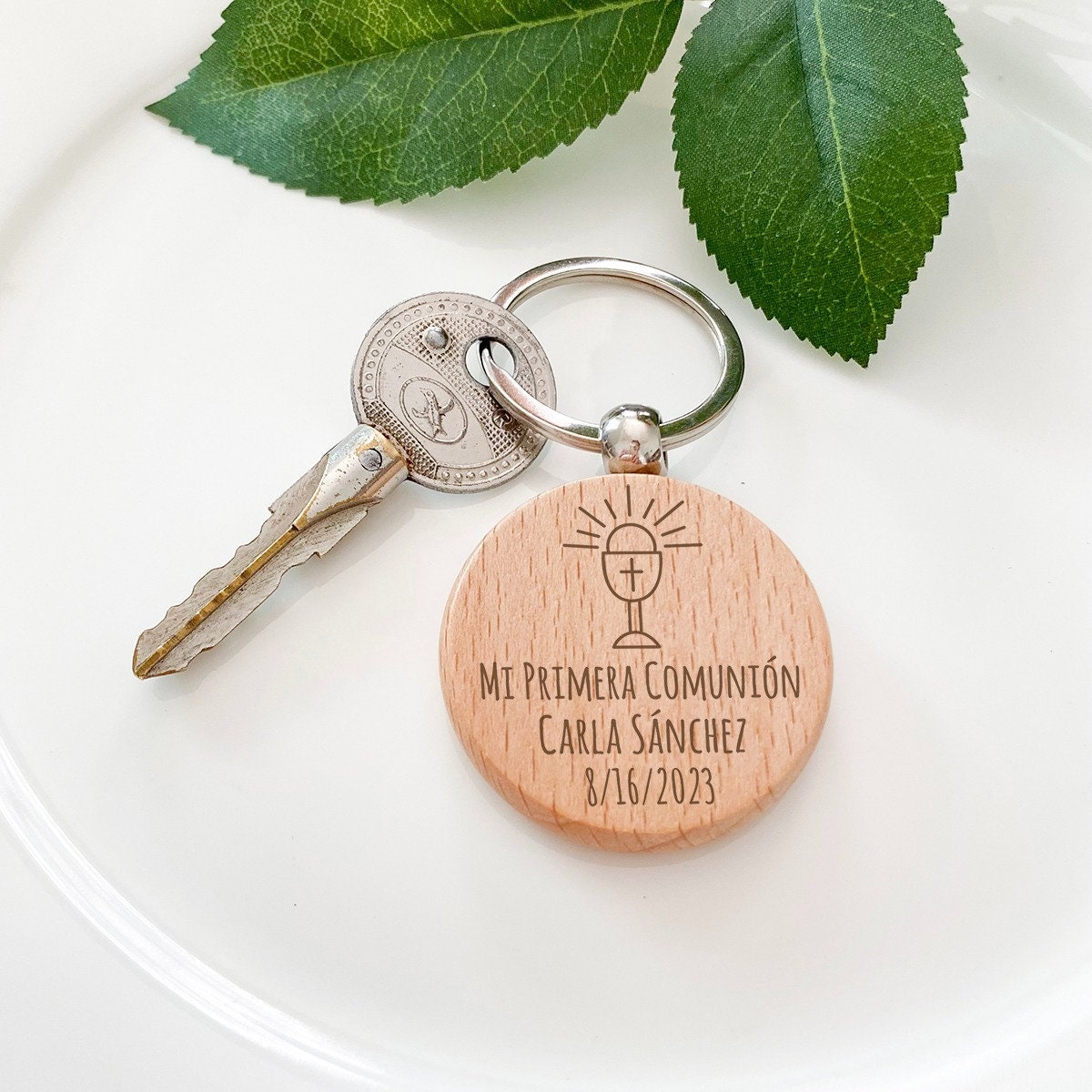 50 Personalized Wood Keychain Favors Customized Souvenir Keychain Gift ...