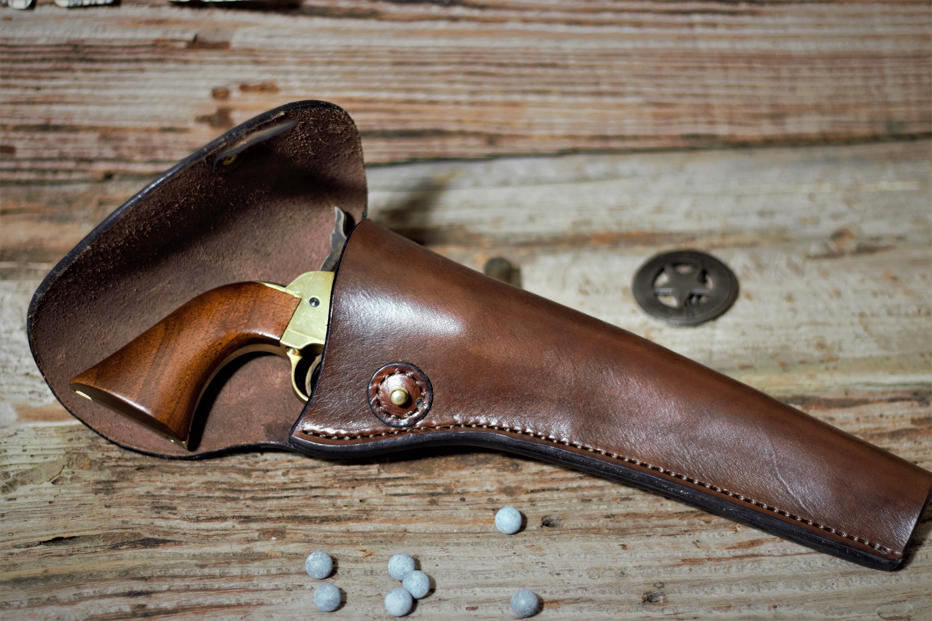 Handmade Leather Civil War Flap Holster for 1851 Navy Revolver - Etsy