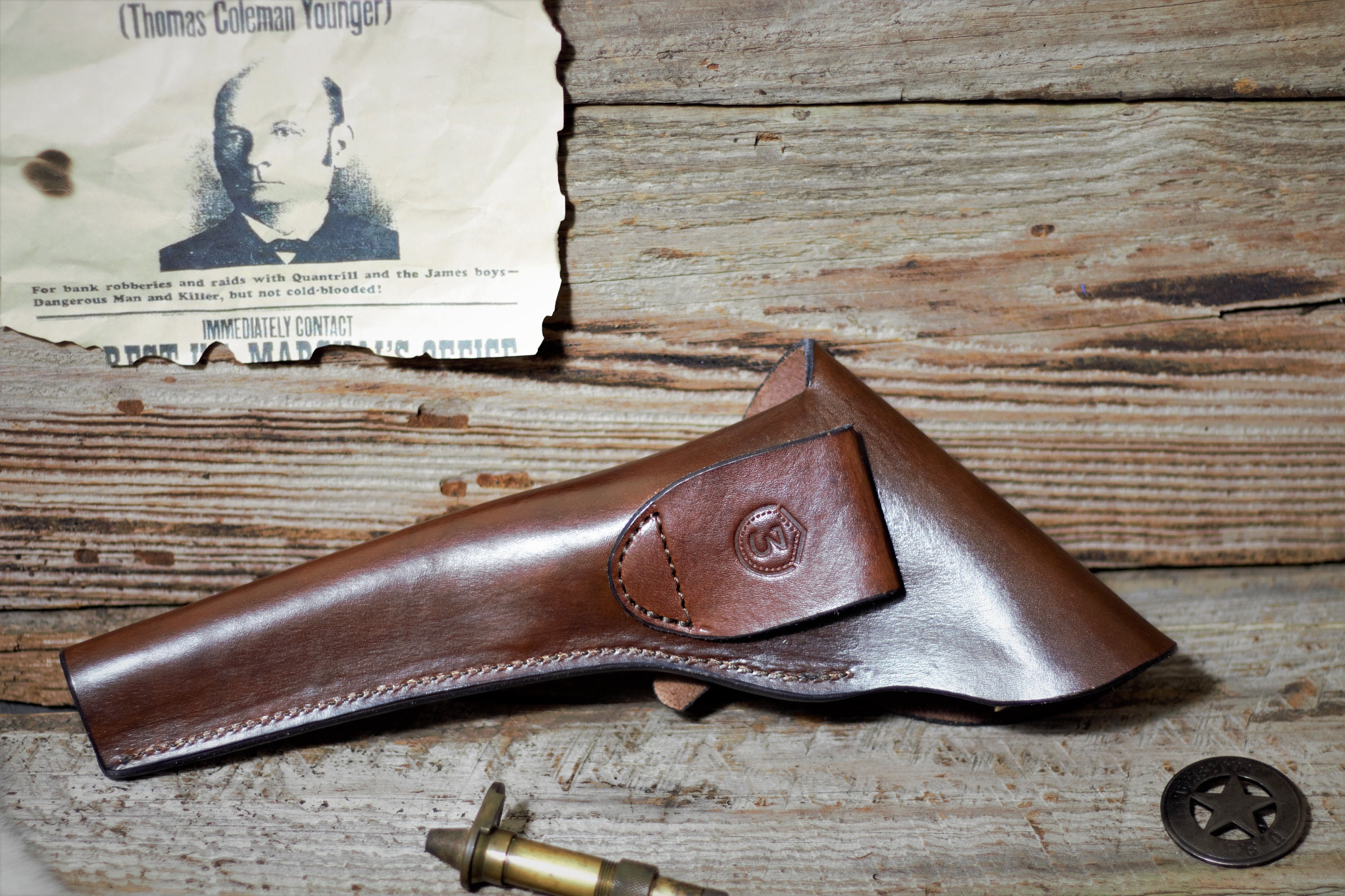 Handmade Leather Civil War Flap Holster for 1851 Navy Revolver - Etsy