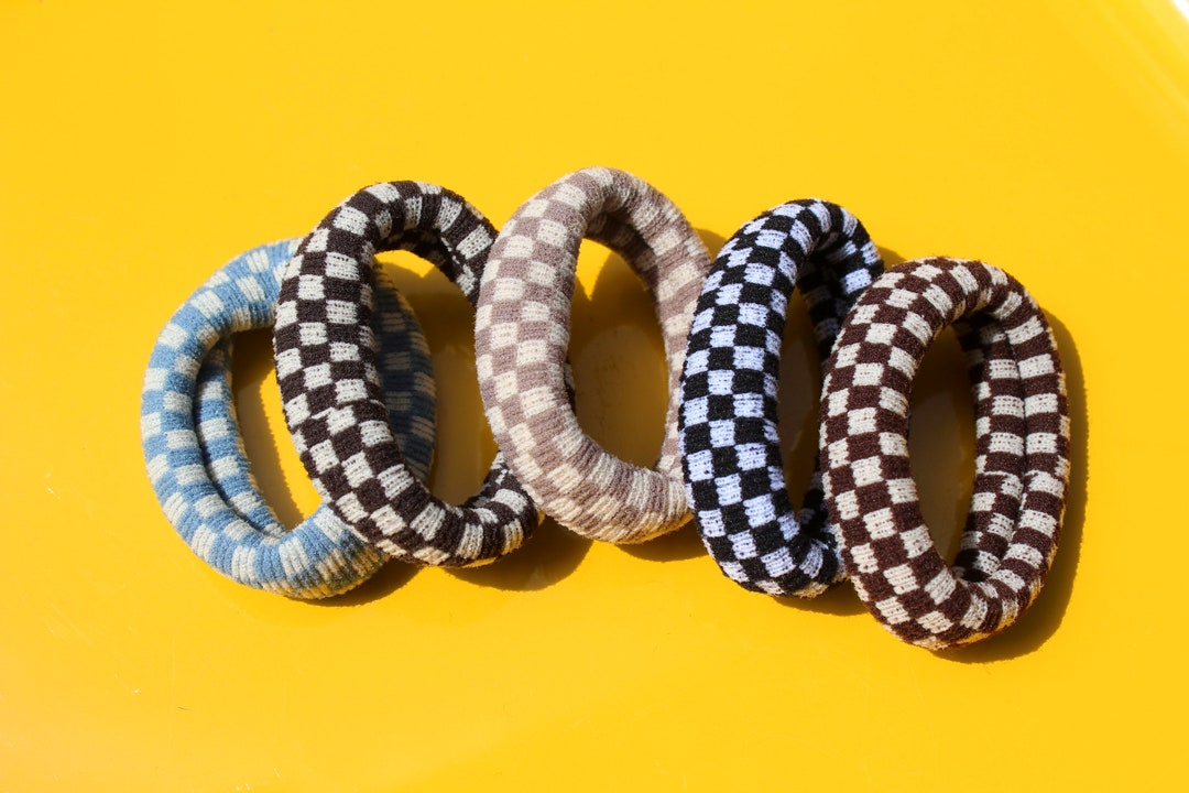 Checkerboard Hair Ties for Curly & Hard-to-manage Hair - Etsy