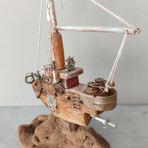 Wooden Ship,recycled Materials, Home Decoration, Art, Driftwood ...