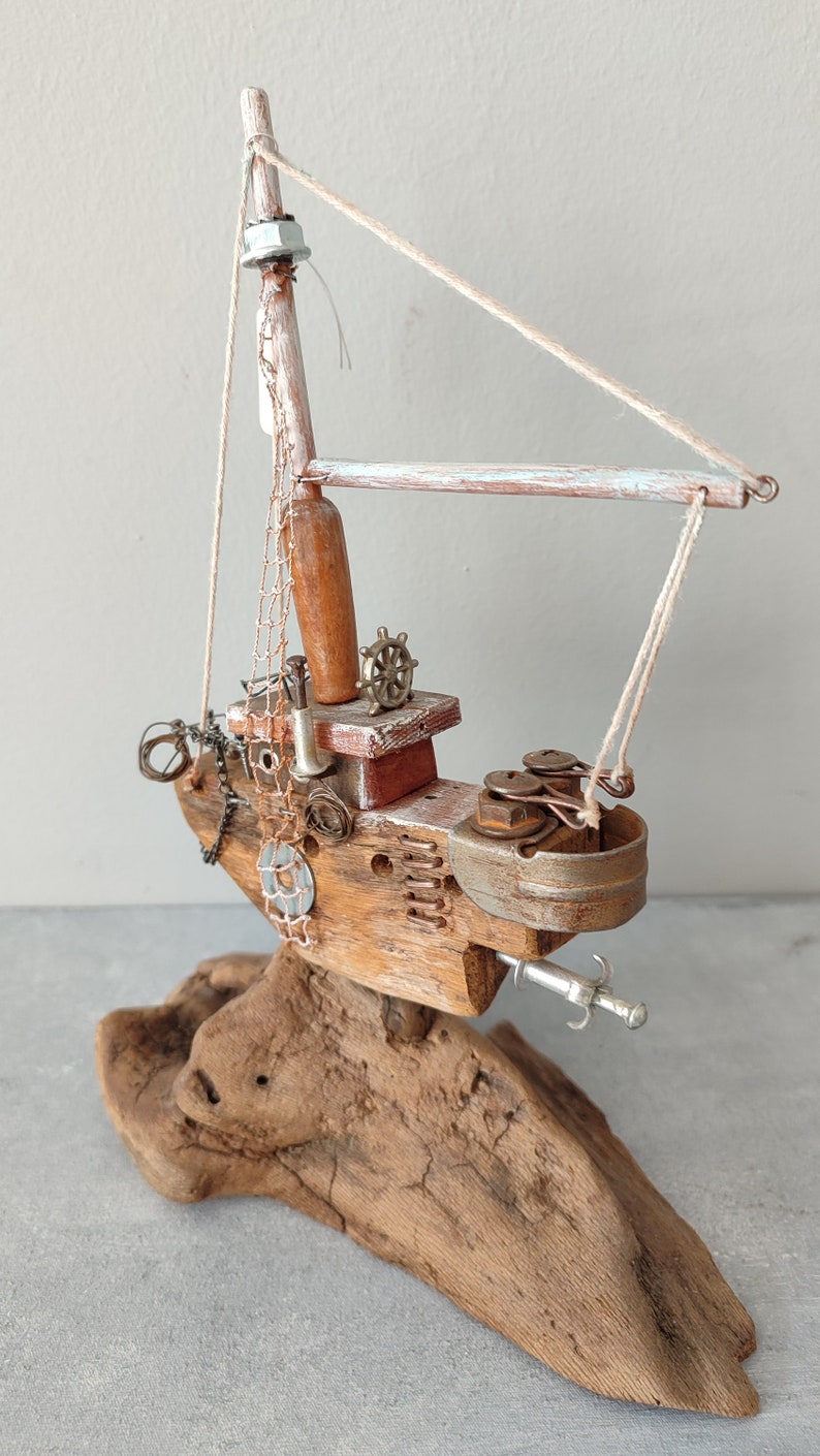 Wooden Ship,recycled Materials, Home Decoration, Art, Driftwood ...