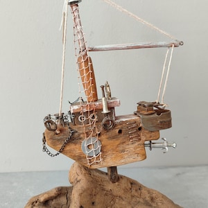 Wooden Ship,recycled Materials, Home Decoration, Art, Driftwood ...