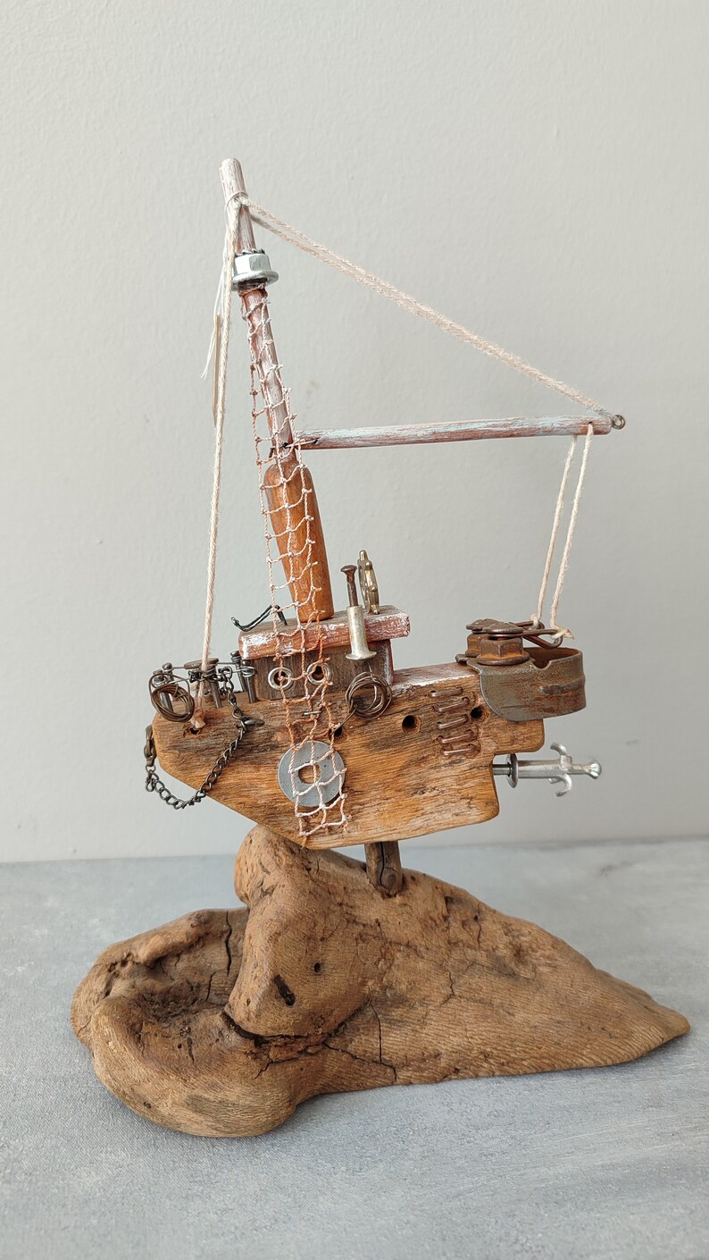 Wooden Ship,recycled Materials, Home Decoration, Art, Driftwood ...