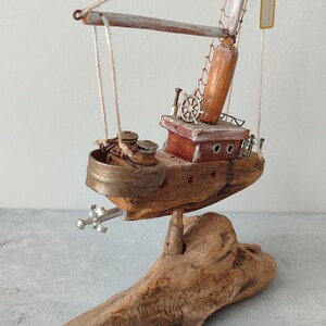 Wooden Ship,recycled Materials, Home Decoration, Art, Driftwood ...