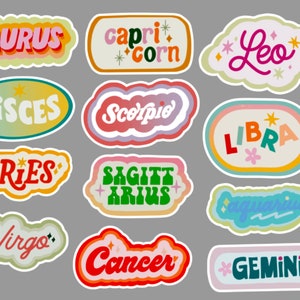 Zodiac Star Sign Stickers Waterproof - Etsy