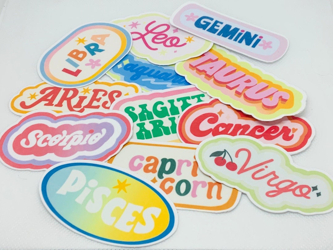 Zodiac Star Sign Stickers Waterproof - Etsy