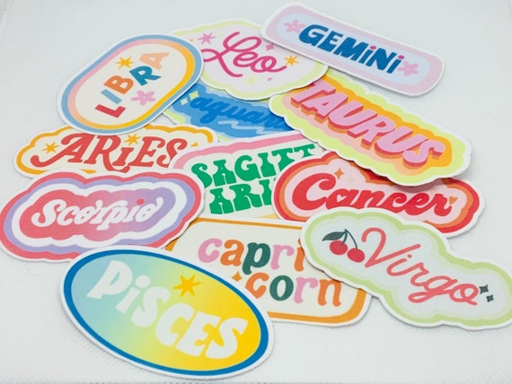 Zodiac Star Sign Stickers Waterproof - Etsy
