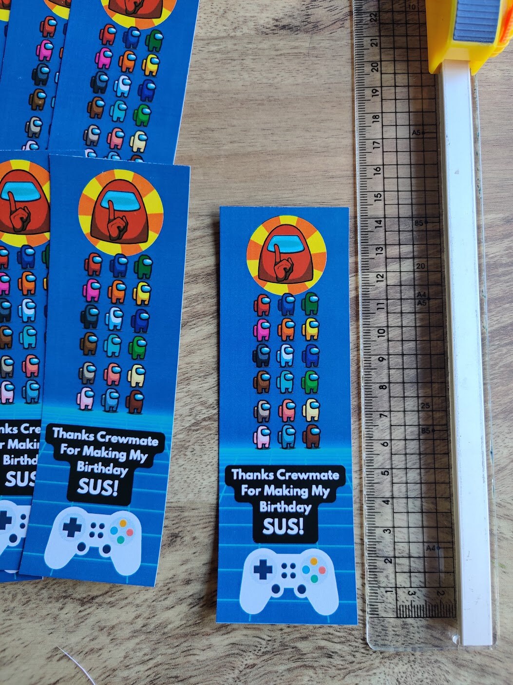 Personalised Crewmate Gamer Birthday Party Favour Bookmarks - Set of 12 ...