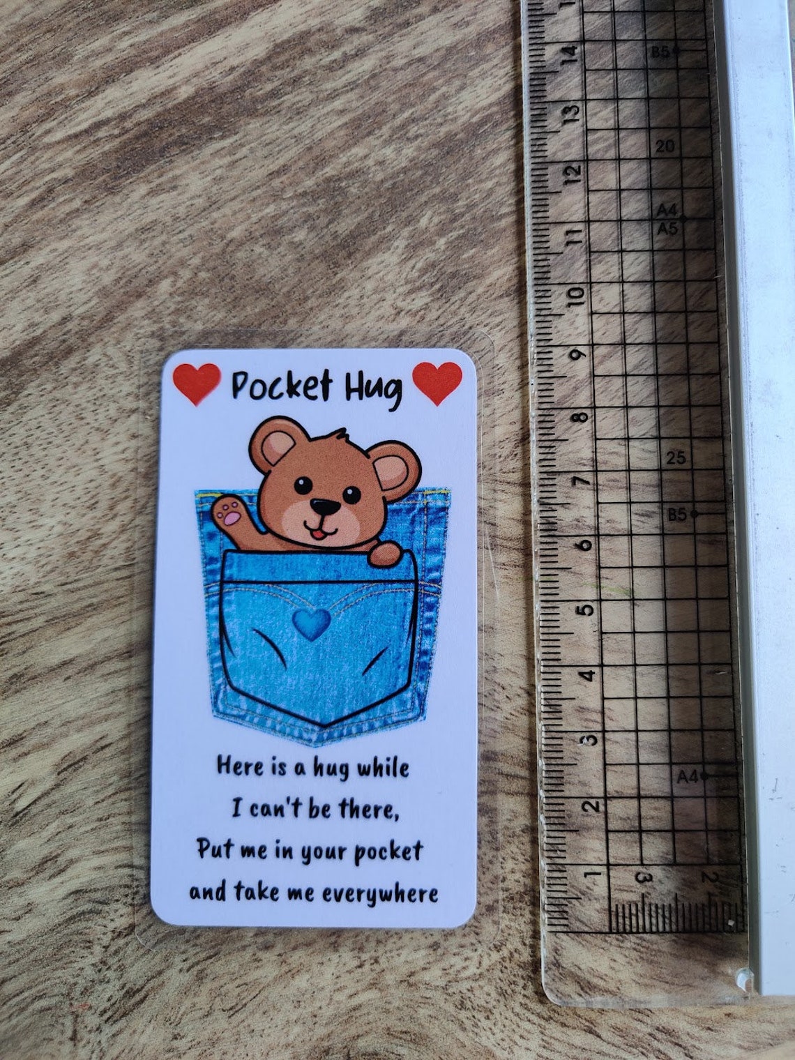 Teddy Bear Pocket Friendship Birthday Hug Gift Card Love Token I Love ...