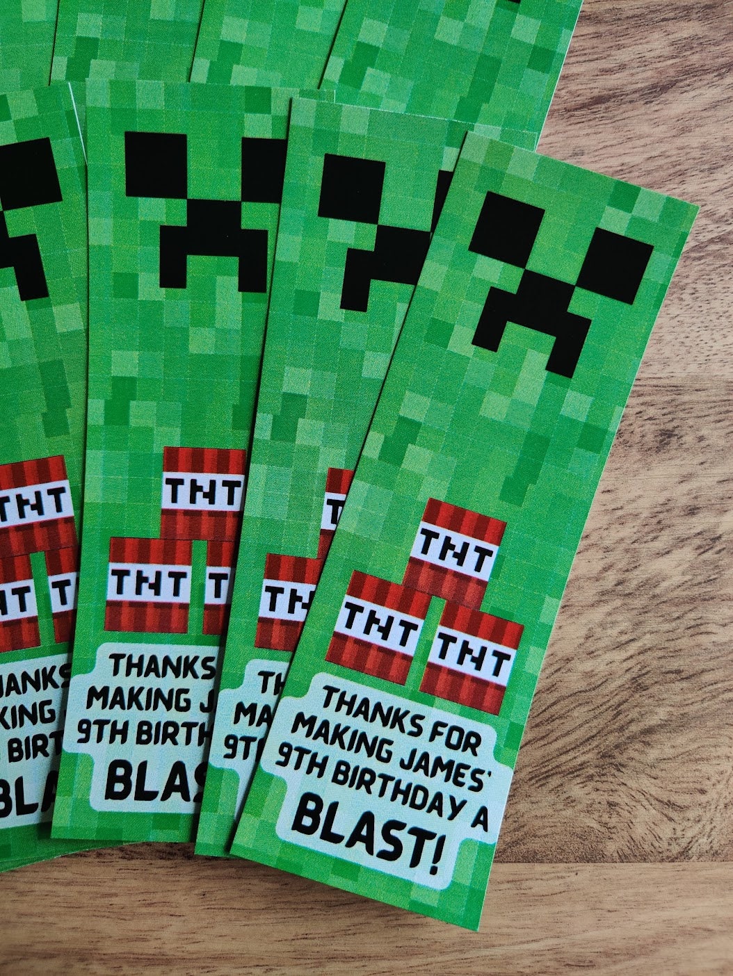 Personalised CREEPER MINECRAFT Kids Birthday Eco Party Favours Pixel ...