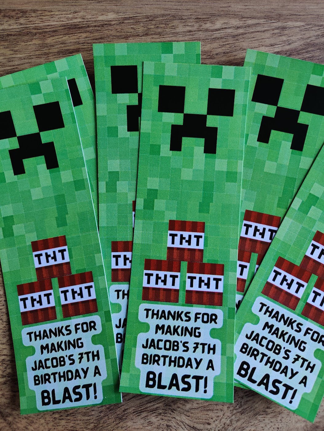 Personalised CREEPER MINECRAFT Kids Birthday Eco Party Favours Pixel ...