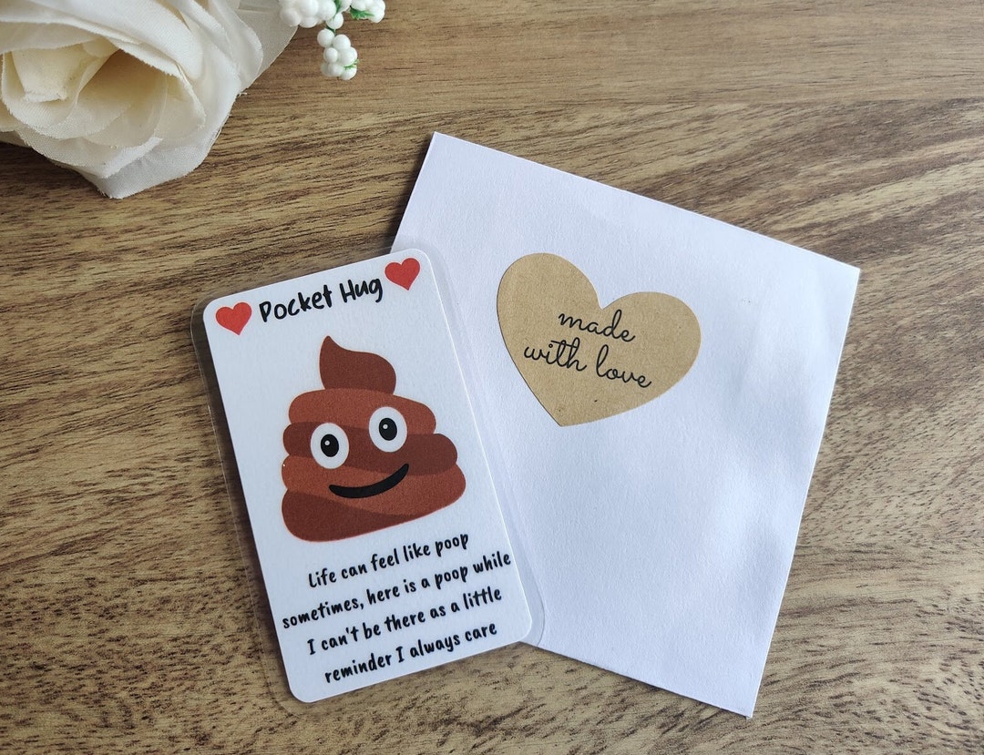 Fun Poop Pocket Hug Friendship Hug Gift Card Love Token I Love You ...