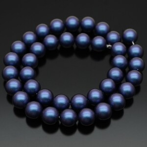 10, 8, 6mm Luster Blueberry Shell Pearl Round Beads 15.5" Strand, Dark ...