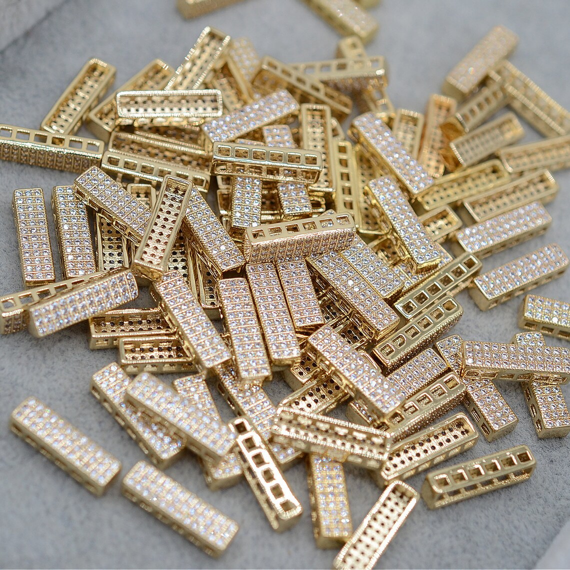 Multi Strand Link Bars Separator Bars Gold Plated Cubic - Etsy UK