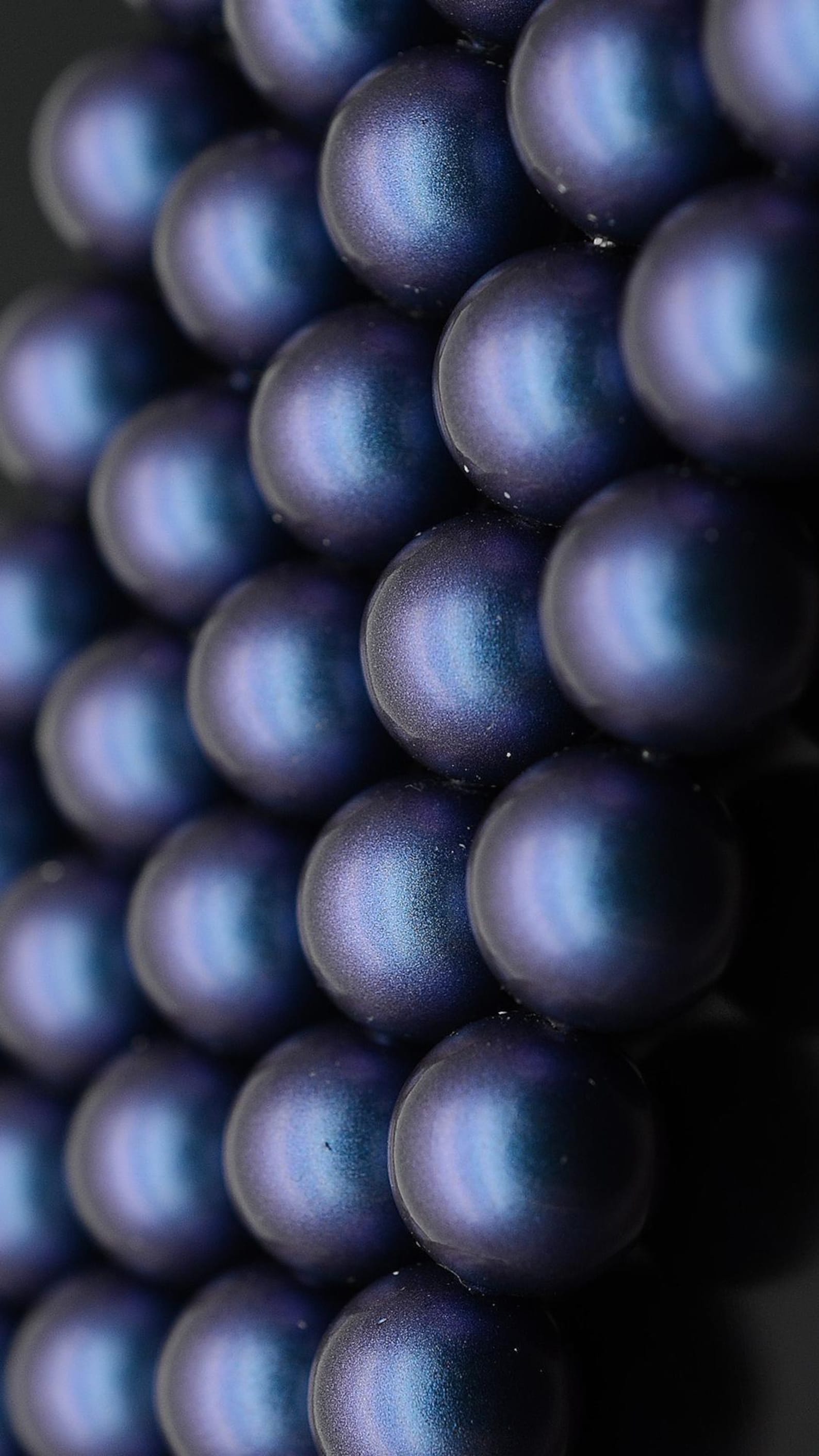 10, 8, 6mm Luster Blueberry Shell Pearl Round Beads 15.5" Strand, Dark ...