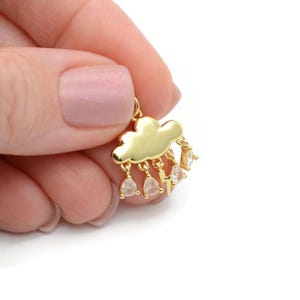 1pcs Rain Cloud CZ Charm Pendant for Making Jewelry, Weather Charm ...