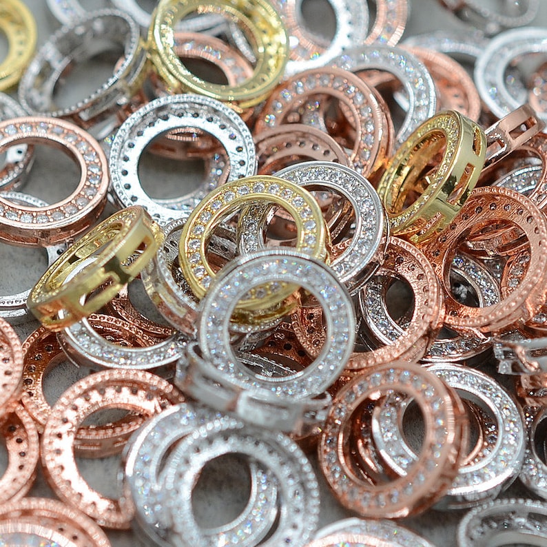 Multi Strand Link Ring, Separator Rings, Gold Plated Cubic Connector ...