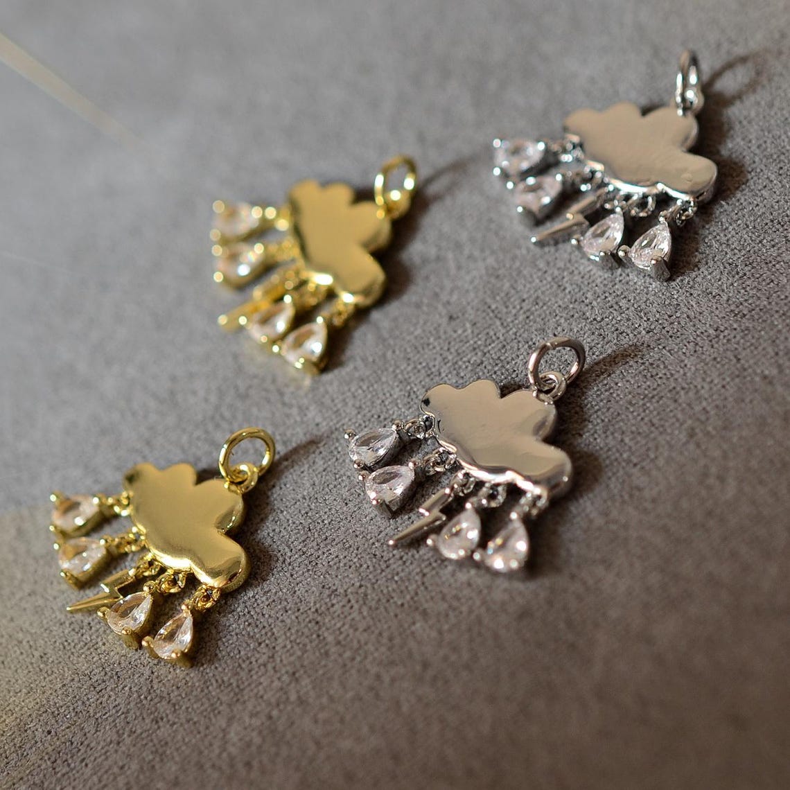 1pcs Rain Cloud CZ Charm Pendant for Making Jewelry, Weather Charm ...