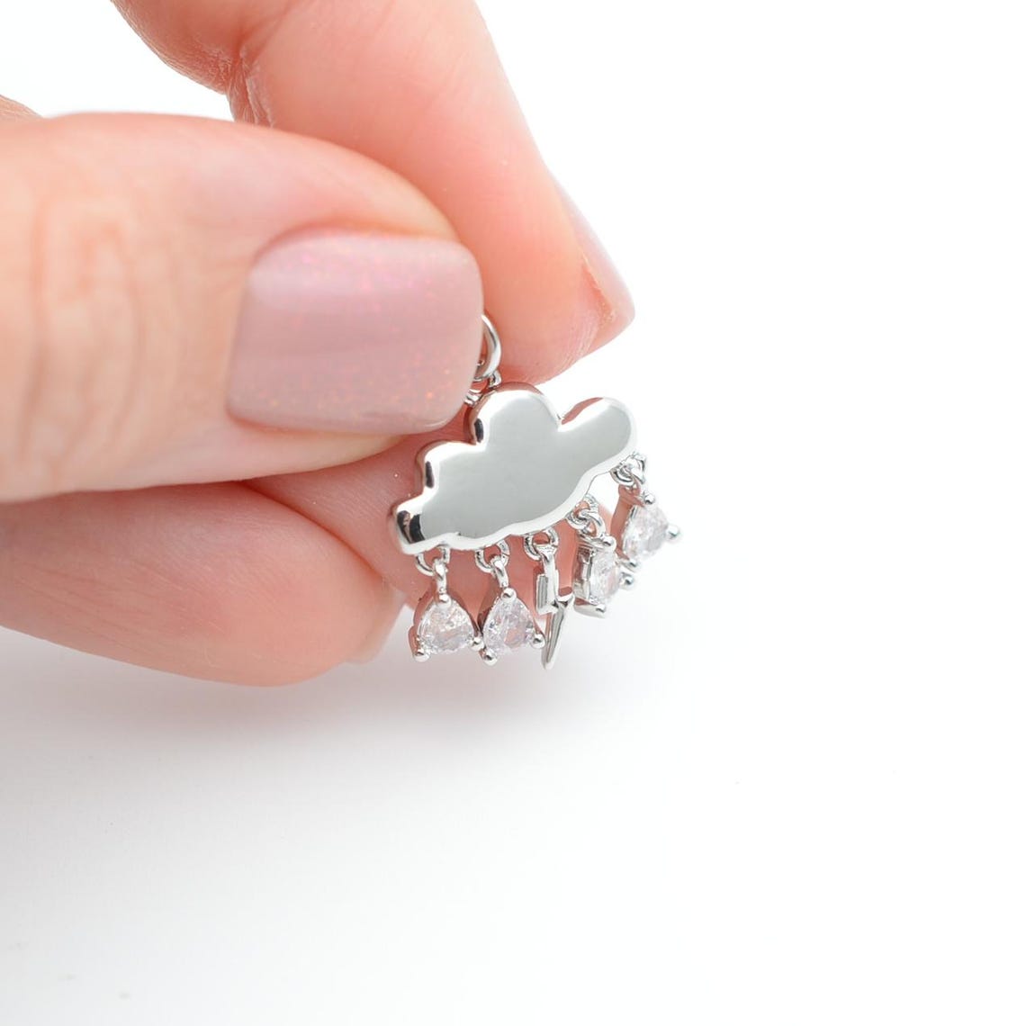 1pcs Rain Cloud CZ Charm Pendant for Making Jewelry, Weather Charm ...
