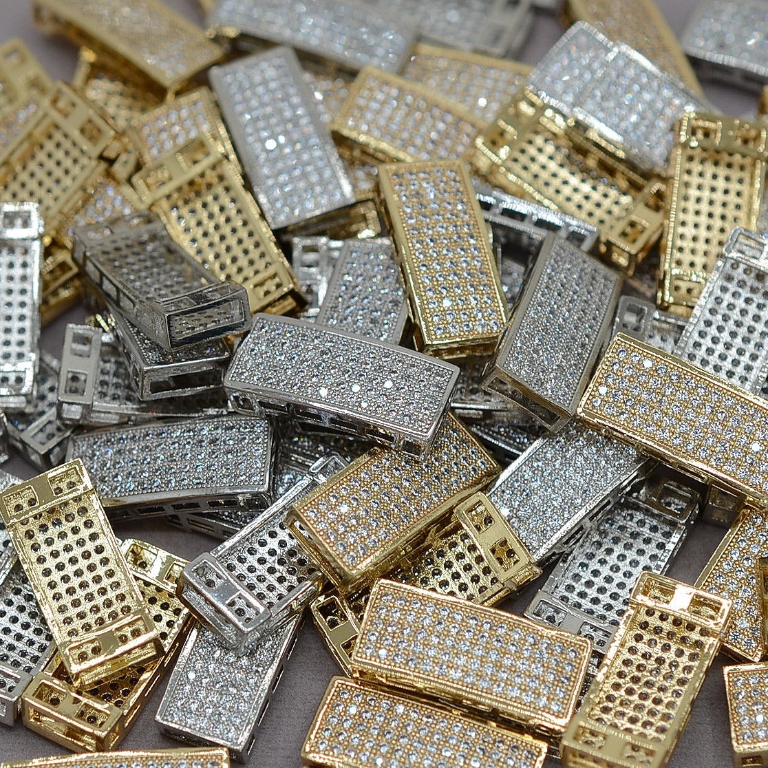 1pcs Multi Strand Link Bars, Separator Bars, Gold Plated Cubic ...