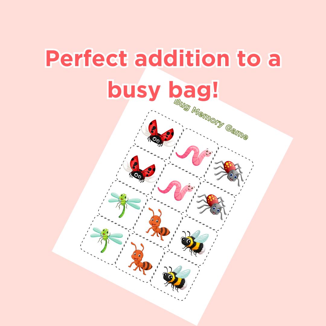 Bug Themed Memory Game Printable for Toddlers - Etsy