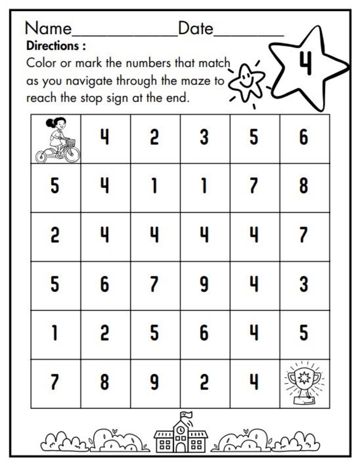 Preschool Pre-k Kindergarten Grade1 Learning, Number Identification ...