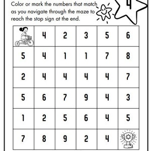 Preschool Pre-k Kindergarten Grade1 Learning, Number Identification ...