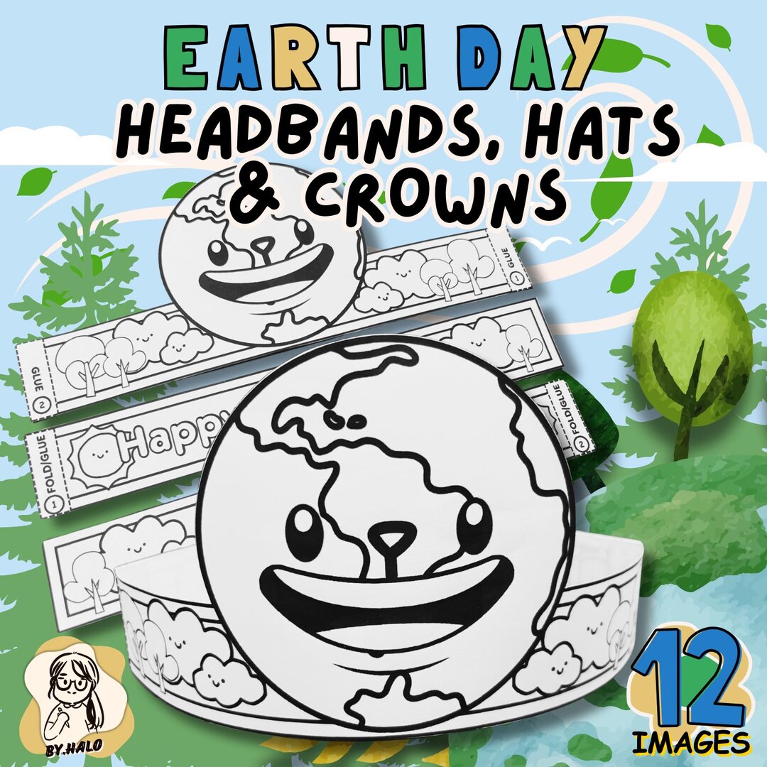 Earth Day Craft – Headbands, Hats, Crowns Coloring Designs | World ...