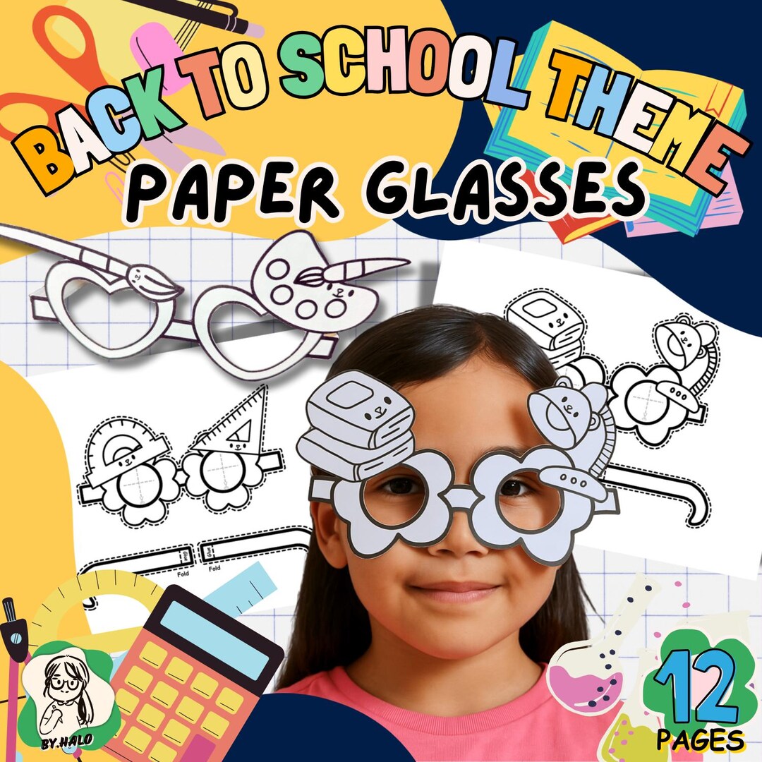 Back to School Craft | Paper Glasses Template | 12 Printable Color and ...