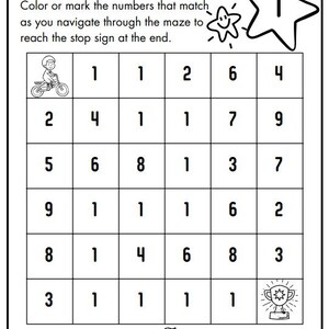 Preschool Pre-k Kindergarten Grade1 Learning, Number Identification ...